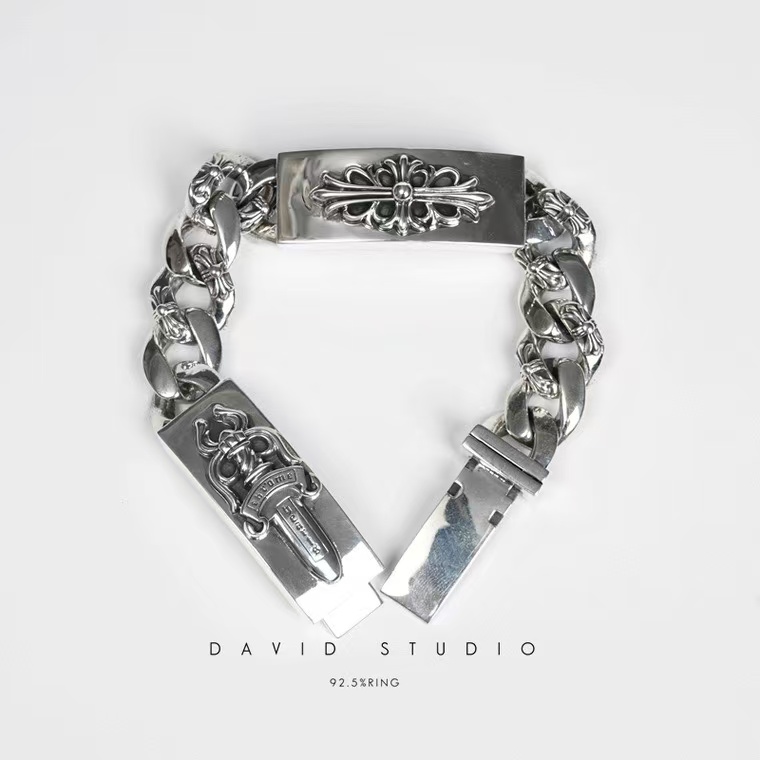 925 sterling silver biker punk rock gothic fashion brand handmade Cross ...