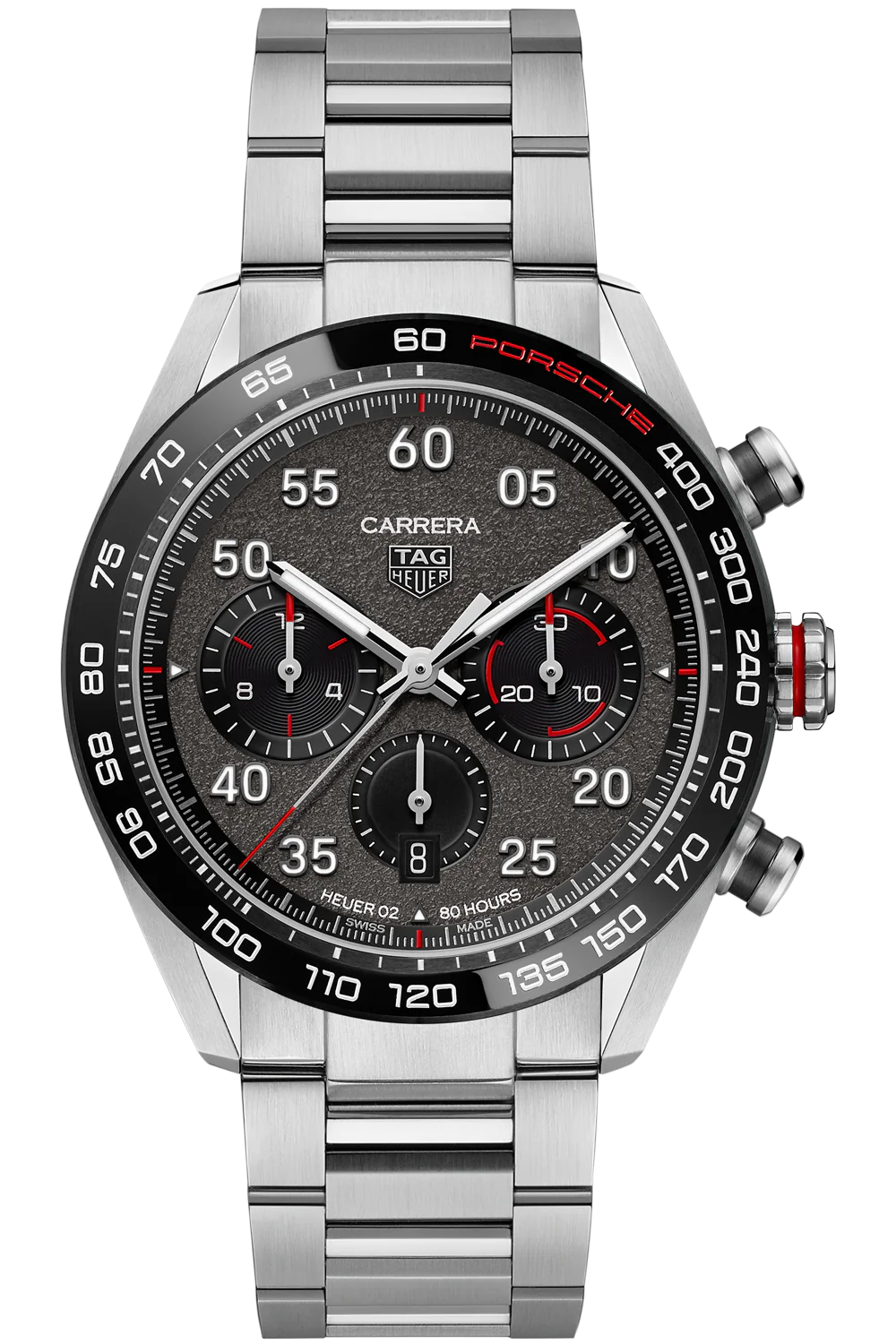 Tag Heuer Carrera Porsche Chronograph Grey Dial Silver Steel Strap ...