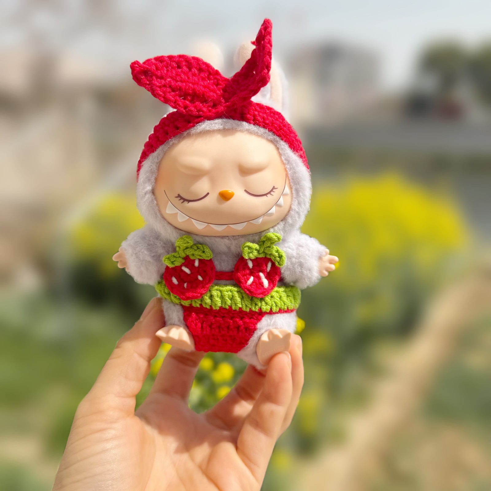 Labubu Strawberry Bikini Set – Cute Summer Swimwear for 17CM/6.7IN Dolls