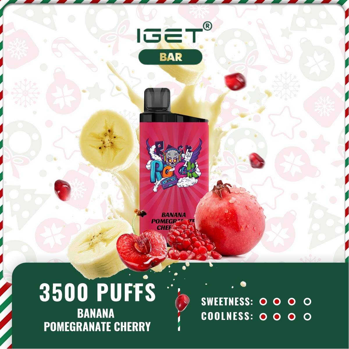 IGET Bar 3500 Puffs-Banana Pomegranate Cherry ice IGET Bar 3500 Puffs-Banana Pomegranate Cherry ice